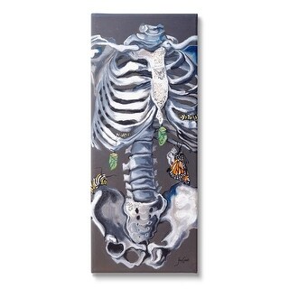 Stupell Spooky Skeleton Crawling Insects Bugs Detailed Painting Canvas ...