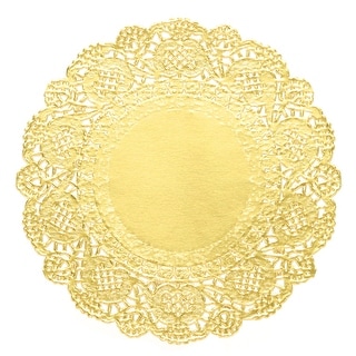 Gold Lace Paper Doilies, Round Tableware Disposable Foil Lace - Bed ...