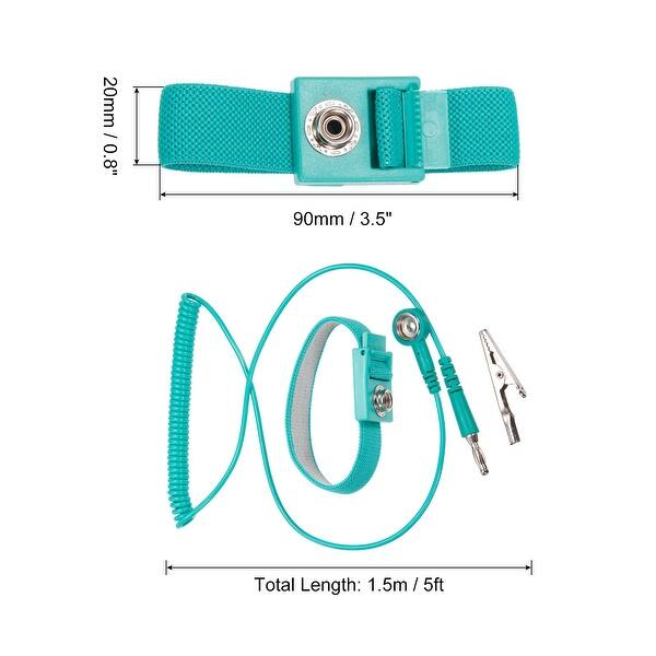 ESD Anti Static Wrist Strap 5ft PU Adjustable Antistatic Bracelet Wired ...