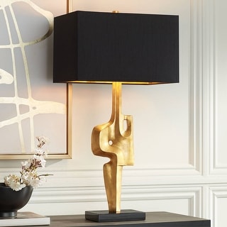 31" Gold Finish Modern Sculpture Table Lamp - 16" x 31" - Bed Bath ...