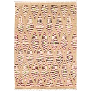 ECARPETGALLERY Hand-knotted Pak Finest Marrakesh Tan Wool Rug - 8'11 x ...