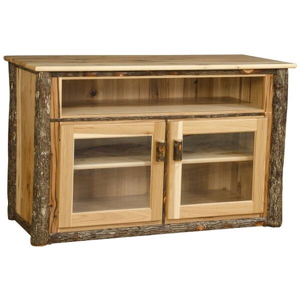 Hickory Log TV Stand with Glass Doors - Bed Bath & Beyond - 33622847