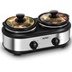 Dual Pot Slow Cooker, 2 Pot Small Mini Crock Buffet Server and Warmer ...