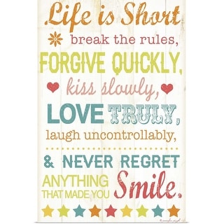 "Life Is Short" Poster Print - Multi - Bed Bath & Beyond - 16892761