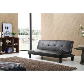 Faux Leather Sleeper Sofa, Nailtrimed Armless Leisure Seating Couch ...