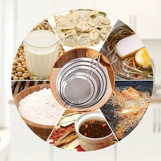 Broadside Stainless Steel Flour Sieve Oil Colander Soybean Milk Filter ...
