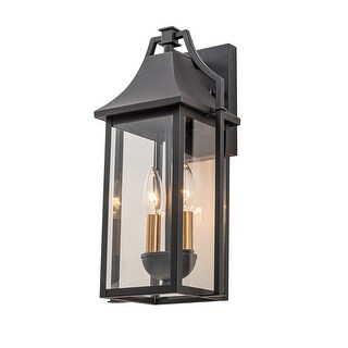 2-Light Large Outdoor Pyramid Matte Exterior Wall Lantern Sconce Light ...