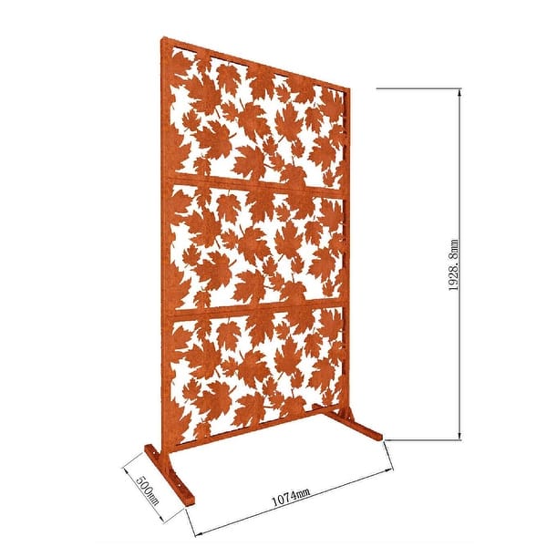 72In Rusted Decorative Maple Leaves Privacy Screen - Orange - Bed Bath ...