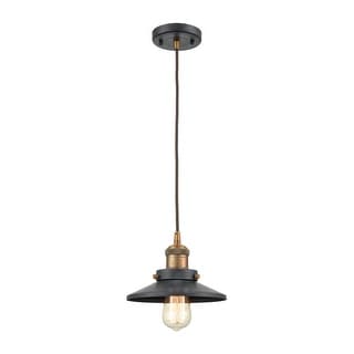 English Pub 1-Light Mini Pendant in Antique Brass and Tarnished ...