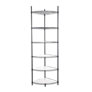 6 Tier Shelf Corner Wire Shelf Rack Adjustable Metal Heavy Duty Free ...