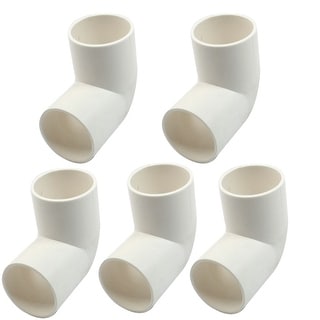 5pcs 32mm Dia. Right Angle White PVC Pipe Fittings Adapters Connectors ...