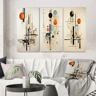 Designart "Beige Suprematism Harmonic Equilibrium III" Abstract Wall ...