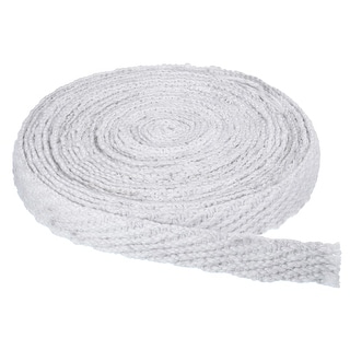 32.8ft x 0.98" x 0.2" Ceramic Fiber Rope Braided Rope Gasket Seal White ...