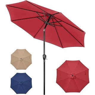 10ft Outdoor Market Patio Umbrella with Tilt/Crank Push Button - Bed ...