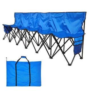 UIMOSO Portable Folding Bench, Foldable Soccer Bench with Side Pockets ...