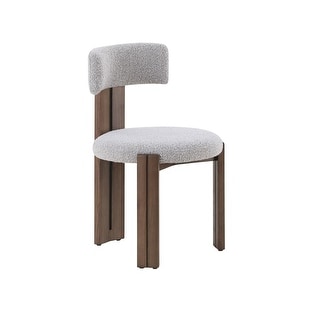 Modrest Sheridan Mid-Century Modern Grey Fabric & Walnut Dining Chair ...