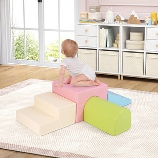 Climb and Crawl Foam Block Play Set for Infant Baby - 19.5" L x 19.5" W ...
