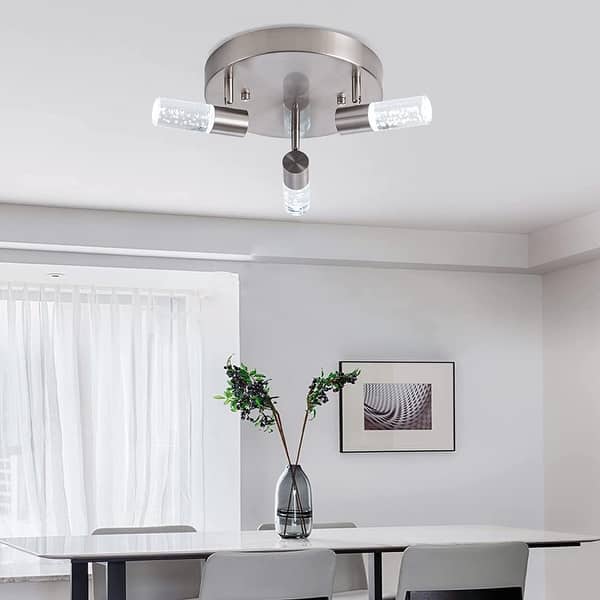 3 light modern flush mount ceiling spot light fixture LED rotating ...