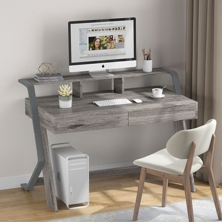 Computer Desk with Monitor Stand Riser & 2 Storage Drawers - Bed Bath ...
