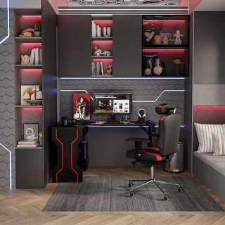 L Shaped Modern carbon fiber desktop office computer desk - Bed Bath ...