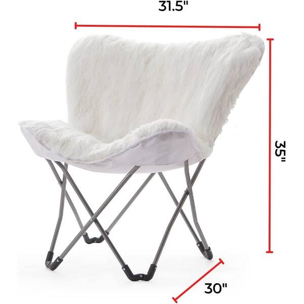 Furry Butterfly Chair - White by DormCo - Bed Bath & Beyond - 23582732
