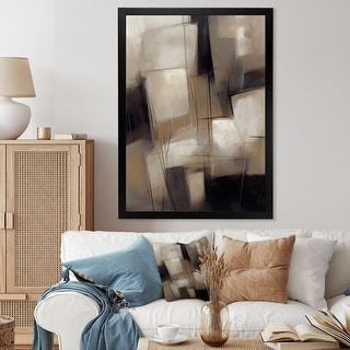 Designart "Painting Of Abstract Shapes Iv" Abstract Framed Wall Decor ...
