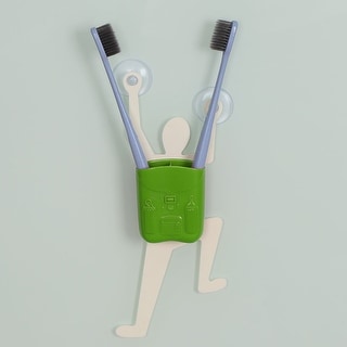 Toothbrush Holder Bathroom Wall Mounted Self-stick 2 in 1 Rock-climbing ...