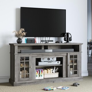 Wood Highboy TV Stand 58" Farmhouse Entertainment Center for TV up to ...