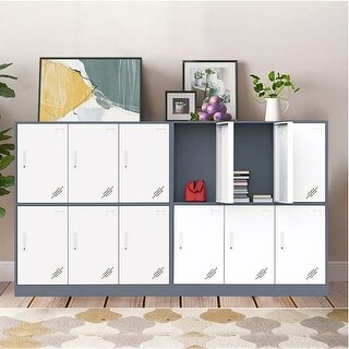 Steel Storage Locker, 6 Doors Office Organizer Cabinet with Card Slot ...