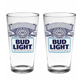 Bud Light 16oz. Capacity Glassware Pint Glass 2 Pack - Clear - Bed Bath ...