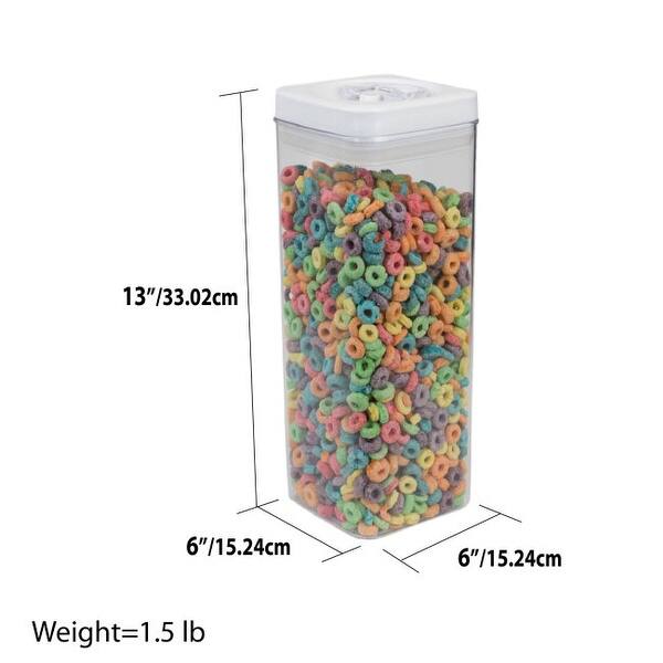 3.1 Liter Twist 'N Lock Air-Tight Square Plastic Canister, White - Bed ...