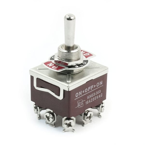 KNG3-303 3PDT 3 Positions Self-Locking 9-Terminals Toggle Switch AC250V ...