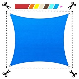ColourTreeUSA Square Custom Size Blue Sun Shade Sail HDPE Mesh Fabric ...
