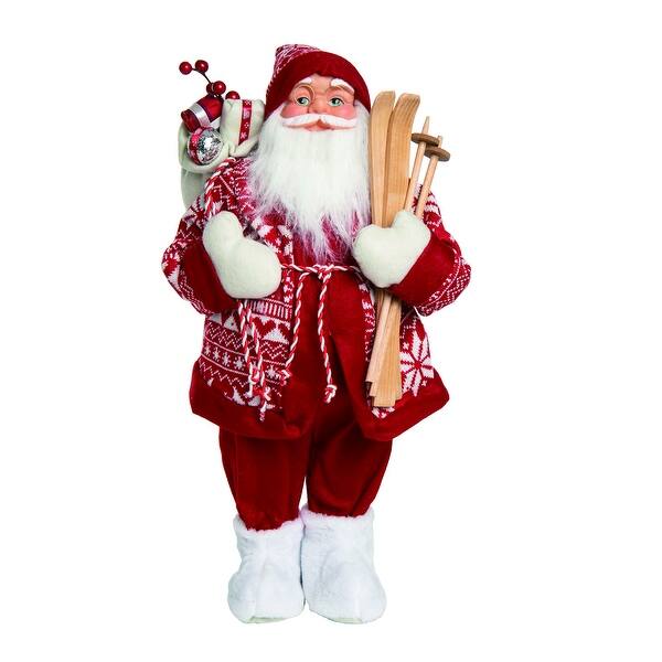 Multicolor Fabric Fair Isle Santa Decor - Large Christmas Sculpture ...