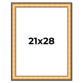21x28 Frame Gold Plein Aire Solid Wood Picture Frame Width 2 Inches ...