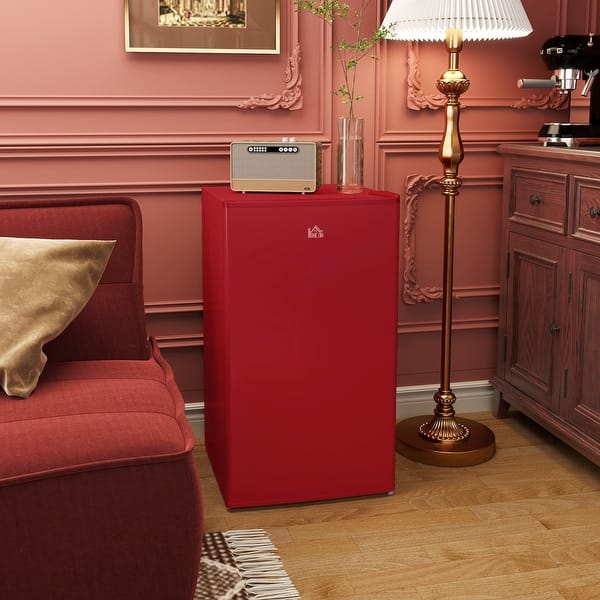 red mini fridge