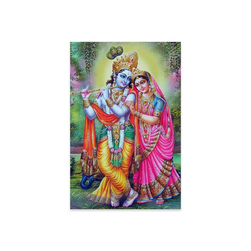 Krishna & Radha Hindu Gods Print On Acrylic Glass by Unknown Artist ...