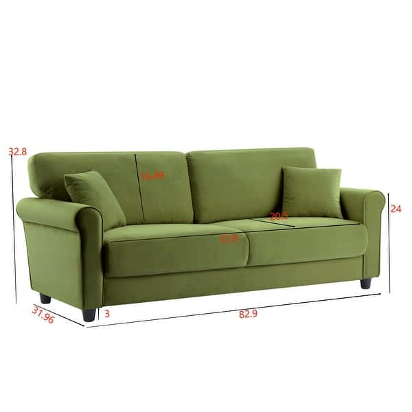 Classic Velvet Sofa Couch with Hardwood Frame, Upholstered Couch ...
