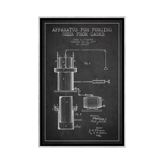 iCanvas "Beer Apparatus Charcoal Patent Blueprint" by Aged Pixel Framed ...