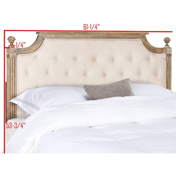 SAFAVIEH Rustic Beige Tufted Linen Queen Headboard On Sale Bed Bath Beyond 23591458