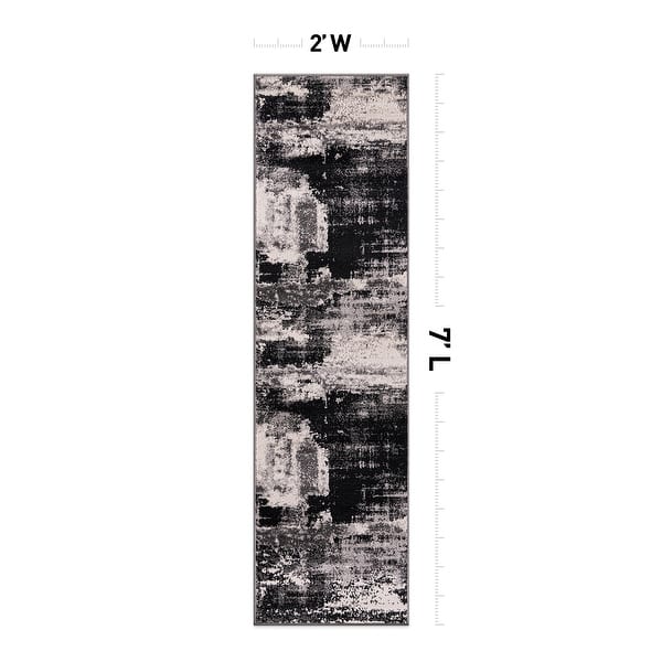 World Rug Gallery Modern Abstract Design Black Area Rug - Bed Bath ...