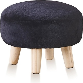Small Foot Stool Ottoman Furry Round Footstool - Bed Bath & Beyond ...