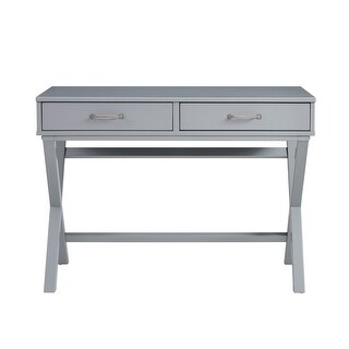 Campaign Style 2 Drawer Writing Desk - 42" - Gray - Bed Bath & Beyond ...