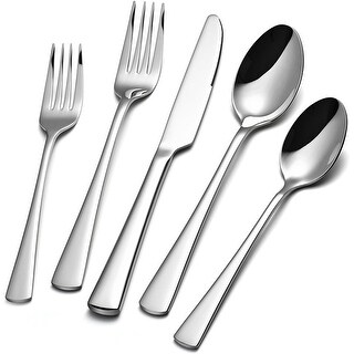Stainless Steel Flatware, 20-Piece Forged Silverware Set for 4 - Bed ...