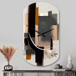 Designart - Warm Watercolor Abstract II - Abstract Large Wall Clock in ...