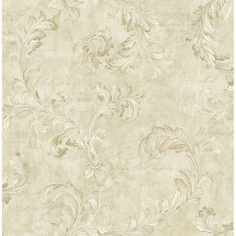 Seabrook Designs Brilliant Rustic Scroll Unpasted Wallpaper - Overstock ...