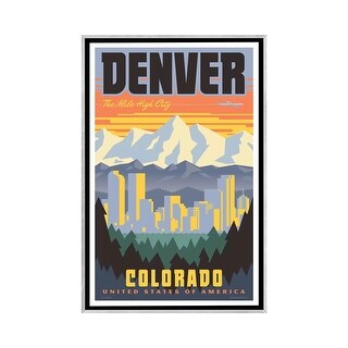 iCanvas "Denver Travel Poster" by Jim Zahniser Framed - Bed Bath ...
