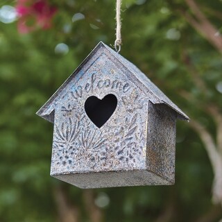 Farmhouse Denim Heart Birdhouse - 8''W x 4''D x 8''H - Bed Bath ...