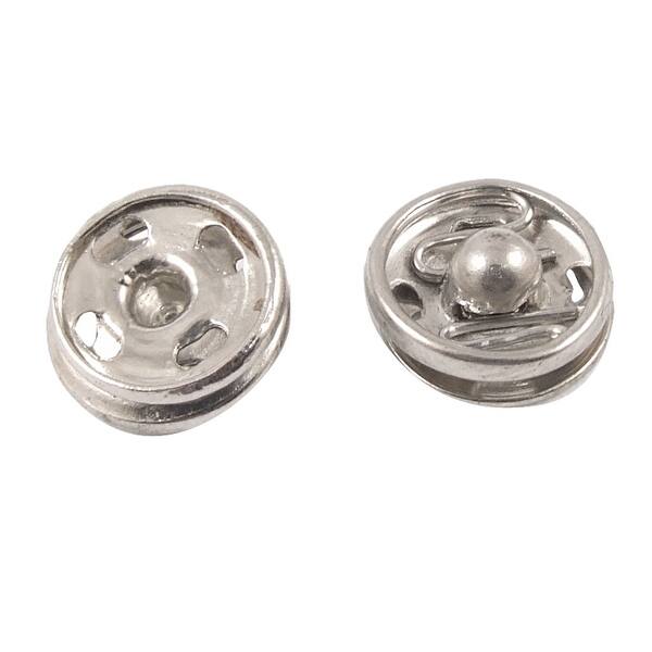 50 x Silver Tone Metal Fastener Press Studs Buttons 8mm - Silver Tone ...