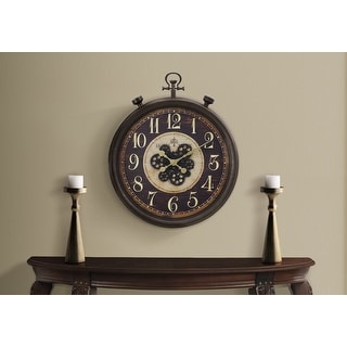 Monarch Specialties- Clocks, 24" Round, Gear Mechanism, Wall Clock ...